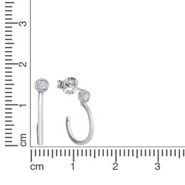 Vivance Damen Paar Creolen &raquo;925 Silber rhodiniert mit Zirkonia&laquo; silber