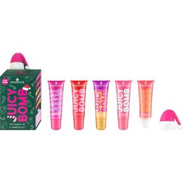 Essence Lipgloss-Set »JUICY BOMB Xmas edition shiny lipgloss set« mit fruchtuger Variante Holly Jolly, Juicy! Beinhaltet 5 Lipglosse in einem Set