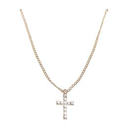 Urban Classics Edelstahlkette »Unisex Diamond Cross Necklace« gold onesize Stilvolle Halsketten für jeden Anlass