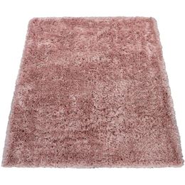 Paco Home Hochflor-Teppich »Akumal 930« rechteckig 60 mm Höhe Shaggy, besonders weich durch Softgarn, Uni-Farben pink Obermaterial: 100% Polyester...