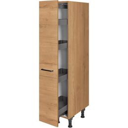 Nobilia Apothekerschrank &raquo;"Structura", mit 4 Einh&auml;ngek&ouml;rben, Breite 30 cm, H&ouml;he 167,8 cm,&laquo; vormontiert, Ein- und Auszugsd&auml;mpfung SoftStoppPro braun