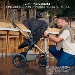 Kinderkraft Kombi-Kinderwagen &raquo;MOOV 2 XL&laquo; 27 kg mit Luftreifen grau Kombi-Kinderwagen