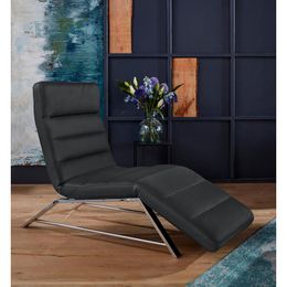 W.Schillig Relaxliege &raquo;daily dreams&laquo; Funktionsliege wahlweise mit Motor, Gestell Chrom, Breite 75 cm schwarz Longlife Xtra-Leder Z59: Glattleder mit 