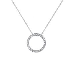 Elli Collierkettchen »Anhänger Rund 925 Silber, mit Kristallen von Swarovski « Silber 45 Elegante Halskette aus 925er Sterling Silber