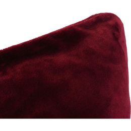 G&ouml;zze Dekokissen &raquo;Premium Cashmere-Feeling Kissen&laquo; 50x50cm,passend zur Premium Cashmere-Feeling Decke,Kissenh&uuml;lle&F&uuml;llung rot Polyester