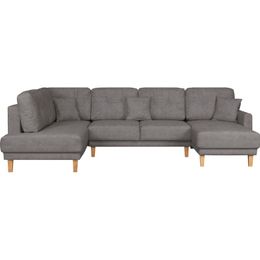 Home Affaire Wohnlandschaft &raquo;TRIPLO U-Form wahlweise mit Schlaffunktion, B/T/H: 310/192/90 cm&laquo; Schlafsofa, auch mit Bettkasten, Steppung im 