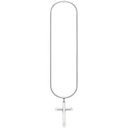 Bruno Banani Herren Kette mit Anh&auml;nger &raquo;Schmuck Geschenk Halsschmuck Halskette mit Anh&auml;nger gro&szlig;es Kreuz&laquo; silber