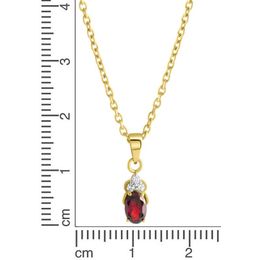 Firetti Damen Kette mit Anh&auml;nger &raquo;Schmuck Geschenk Silber 925 Halsschmuck Halskette Ankerkette&laquo; mit Granat, Zirkonia (synth.) rot