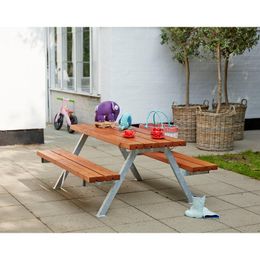 Plus Garten-Kindersitzgruppe &raquo;Alpha Junior Kombim&ouml;bel&laquo; 1 Stk. tlg. 177x118x57/32,5 cm braun FSC -zertifizierter Holzwerkstoff, Stahl