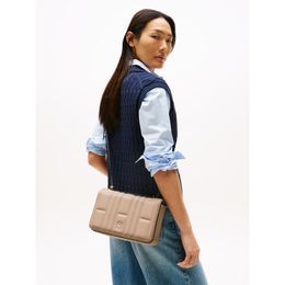 Tommy Hilfiger Damen Umh&auml;ngetasche &raquo;TH FEMININE CONV CROSSOVER&laquo;, Damen-Schultertasche, Clutch, Minibag mit modischer Steppung grau