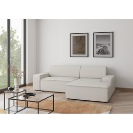 Trendmanufaktur Ecksofa &raquo;Graz, wahlweise mit Sitzvorschub und Bettkasten, L-Form, Breite 246 cm&laquo; in Cord-, haustierfreundlichem LEO Struktur- oder 