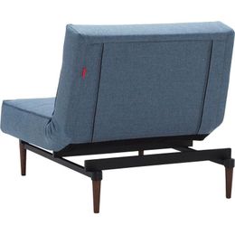 INNOVATION LIVING Sessel &raquo;Splitback&laquo; mit dunklen Styletto Beinen, in skandinavischen Design blau Strukturstoff fein &raquo;Soft&laquo; (100% Polyester);