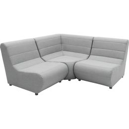 DOMO collection Ecksofa &raquo;Soleil, pflegeleichter und wetterfester Bezug&laquo; Outdoor, besonderes Design und Formgebung, individuell erweiterbar silber 100%