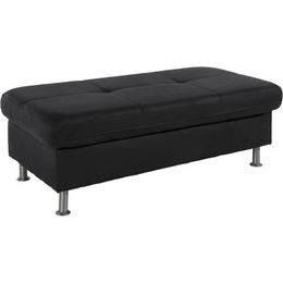exxpo - sofa fashion Hocker &raquo;Maretto Bankhocker mit tollem Sitzkomfort&laquo; praktisches Staufach unter der Sitzfl&auml;che schwarz Luxus-Microfaser (100% 