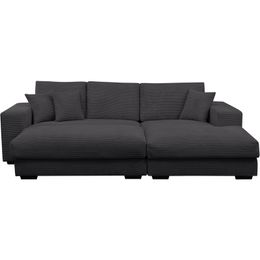 WERK2 Polstergarnitur &raquo;Eden L-Form + Hocker. Mega Couch Breite 286cm, Cord&laquo; Set, Design Ecksofa + Hocker in Cord mit besonders weichem Sitzkomfort 