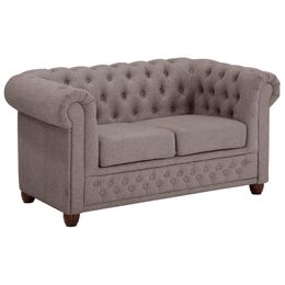Home Affaire Chesterfield-Sofa &raquo;New Castle&laquo; mit hochwertiger Knopfheftung in Chesterfield-Design, B/T/H: 148/86/72 grau