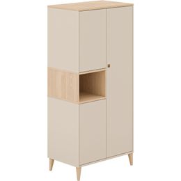 Paidi Kleiderschrank &raquo;MILA & BEN Steiff by Paidi in Beige, 3 T&uuml;ren mit Push-to-open&laquo; inkl. Kleiderstangen und Einlegeb&ouml;den, Massivholz-F&uuml;&szlig;e, Soft-