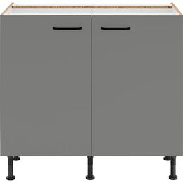 Optifit Unterschrank &raquo;Elga&laquo; mit Soft-Close-Funktion, h&ouml;henverstellbare F&uuml;&szlig;e, Breite 90 cm grau Holzwerkstoff