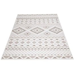Carpet City Teppich »In-& Outdoorteppich Santorini 435, 3D-Effekt, Boho-Look« rechteckig 5 mm Höhe Wetterfest & UV-beständig für Terrasse, Balkon,...