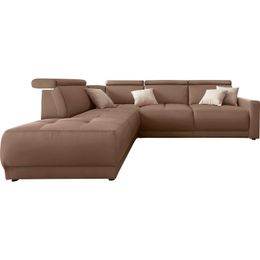 DOMO collection Ecksofa &raquo;Ava, moderne Sitzheftung mit toller Doppelnaht, komfortabel, L-Form&laquo; mit Ottomane, inkl. Federkern, wahlweise mit 