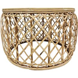 Kayoom Beistelltisch &raquo;Rattan Tisch Massa 125, Beistelltisch mit Hingucker-Qualit&auml;t&laquo; 1 Stk. tlg. Bohostyle, Handgemacht, Naturmaterial, zeitlose Erscheinung 