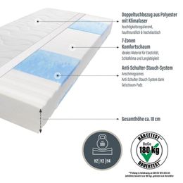 Beco Kaltschaummatratze &raquo;Blue Vision, Matratze in 90x200 und vielen weiteren Gr&ouml;&szlig;en erh&auml;ltlich!&laquo; 18 cm hoch Raumgewicht: 35 kg/m&sup3; 1 Stk. tlg. Blauer Engel-