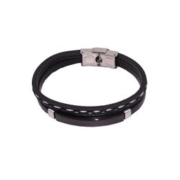 Firetti Herren Lederarmband &raquo;Schmuck Geschenk Armschmuck ID-Armband- Optik&laquo; Made in Germany silber