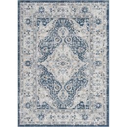 LIVABLISS Teppich »VIENNA« rechteckig 10 mm Höhe Boho Kurzflor Orientteppich, Wohnzimmer, Schlafzimmer, Blau Grau Obermaterial: 90% Polypropylen,...