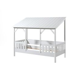 Vipack Kinderbett &raquo;Hausbett, aus MDF und Massivholz, Dach schwarz oder wei&szlig;&laquo; B/H/T ca. 214,2x174x105,3cm, inkl. umlaufende Umrandung, wahlweise mit oder ohne