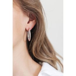 Celesta Damen Celesta Paar Creolen &raquo;925 Sterling Silber ros&eacute;vergoldet Zirkonia&laquo; rot