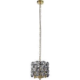 Searchlight H&auml;ngeleuchte &raquo;Iris 2Lt 25cm Round Pendant- Black Metal, Crystal & Brass&laquo; E14 1 Stk.