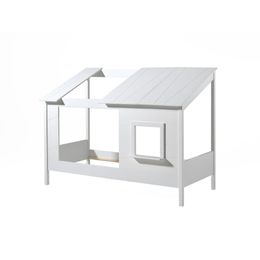 Vipack Kinderbett &raquo;Hausbett, aus MDF und Massivholz wei&szlig; lackiert, inkl. Fenster vorne&laquo; B/H/T ca. 214x158,5x105cm, seitl. und hinten offen, wahlweise mit 