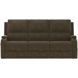 Home Affaire 3-Sitzer &raquo;Napori&laquo; Kinosofa mit 2 x Relaxfunktion und Getr&auml;nkehalter braun 100% Polyester