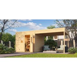 Nordic Holz Gartenhaus-Anbaudach &raquo;FELIX_FYNN 2 ANBAU&laquo; Flachdach beige Holz