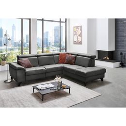 DIE PLANBAR Ecksofa »PN-EM23166 L-Form« optional mit Kopfteilverstellung und Stauraum anthrazit