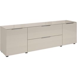 HBZ-MEBLE HBZ Lowboard &raquo;Santorin, BxHxT 180x99x40 cm&laquo; 1 Stk. tlg. Breite 180cm, Softclose f&uuml;r T&uuml;ren und Schubk&auml;sten, Melaminbeschichtung beige Holzwerkstoff
