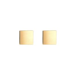 Elli Damen Paar Ohrstecker &raquo;Viereck Geo Minimal Trend Matt 925 Silber Angolare&laquo; gold