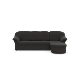 DOMO collection Ecksofa &raquo;Pegnitz, elegante R&uuml;ckensteppung, kompakte Stellma&szlig;e 238/141cm, L-Form&laquo; wahlweise mit Bettfunktion braun 92% Polyester, 8% 