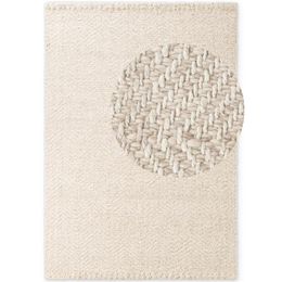 ELLE DECORATION Wollteppich »Majoli, auch als Läufer« rechteckig 10 mm Höhe Herringbone, Wolle, Jute, Natur, Wohnzimmer, Schlafzimmer, Boho, Skandi...