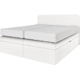 Westfalia Schlafkomfort Boxspringbett wahlweise mit Bettkasten wei&szlig; Box und Kopfteil: Microvelours (100% Polyester) oder Kunstleder (Polyurethan);Bezug der Obermatratze: 100%