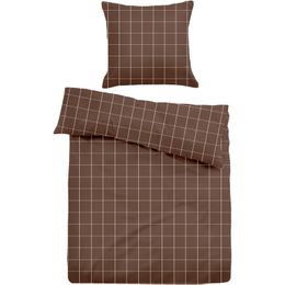 Tom Tailor HOME Bettwäsche »TIME« 3 Stk. tlg. für die kältere Jahreszeit, wohlig warm, pflegeleicht, Reißverschluss brown Obermaterial: 100%...