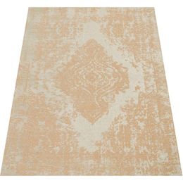 Paco Home Teppich &raquo;Mariba 200&laquo; rechteckig 13 mm H&ouml;he Kurzflor, meliert, Orient-Optik, Hoch-Tief Effekt, Wohnzimmer beige Baumwolle, Polyester