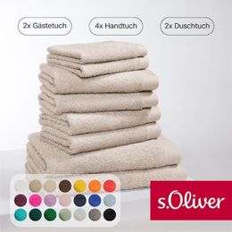 s.Oliver Handtuch Set »Premium Qualität, 600 gr/m²« Set 8 Stk. Walkfrottier 2 Gästetücher 30x50, 4 Handtücher 50x100, 2 Duschtücher 70x140 natur...