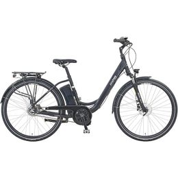 Prophete »City« 7 Gang Shimano Nabenschaltung Mittelmotor 250 W Pedelec, Elektrofahrrad für Damen u. Herren Schwarz+schwarz