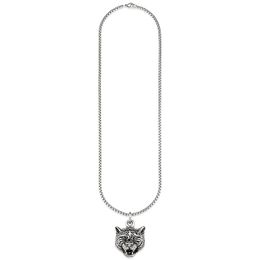 Bruno Banani Herren Kette mit Anh&auml;nger &raquo;Schmuck Geschenk Halskette Tiger Venezianerkette&laquo; silber