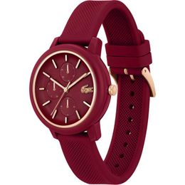 Lacoste Damen Multifunktionsuhr &raquo;Lacoste.12.12 LADIES MULTI&laquo; Quarzuhr, Armbanduhr, Damenuhr, Datum, Silikonarmband rot