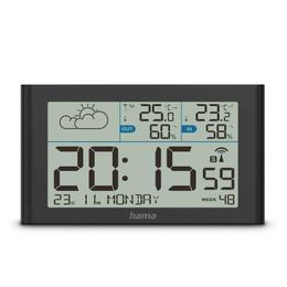 Hama Wetterstation &raquo;Wetterstation "Sylt" mit Au&szlig;ensensor, Funk, Wecker&laquo; () Innen-/Au&szlig;entemperatur, Hygrometer schwarz