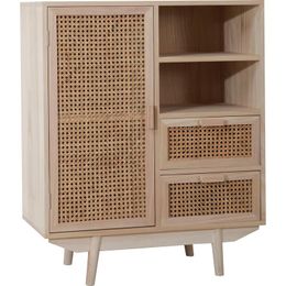 Salesfever Sideboard &raquo;Vejle Moderne Kommode mit Stil&laquo; Kommode mit Rattan- und Wiener Geflecht-Details beige Furnier, Geflecht Rattan, MDF