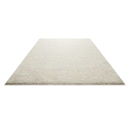 HOMIE LIVING Teppich »Gino« rechteckig 30 mm Höhe Hochflor, gewebt, weich, uni, Wohnzimmer, Schlafzimmer, waschbar creme weiß Obermaterial: 100%...