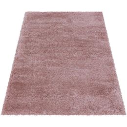 Ayyildiz Teppiche Hochflor-Teppich &raquo;FLUFFY 3500&laquo; rechteckig 50 mm H&ouml;he Langflor, Shaggy, uni, robust, auch in rund erh&auml;ltlich, Wohnzimmer rosa Polypropylen (PP)
